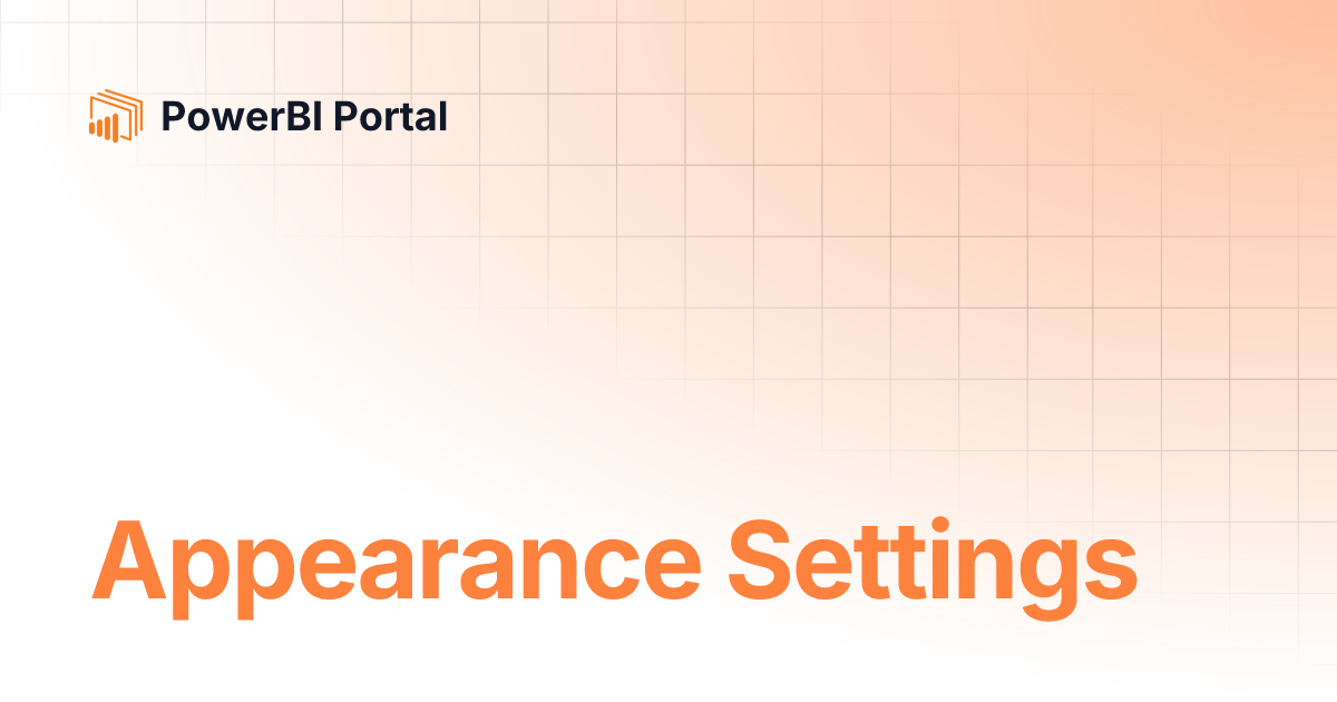 Appearance Settings | PowerBI Portal